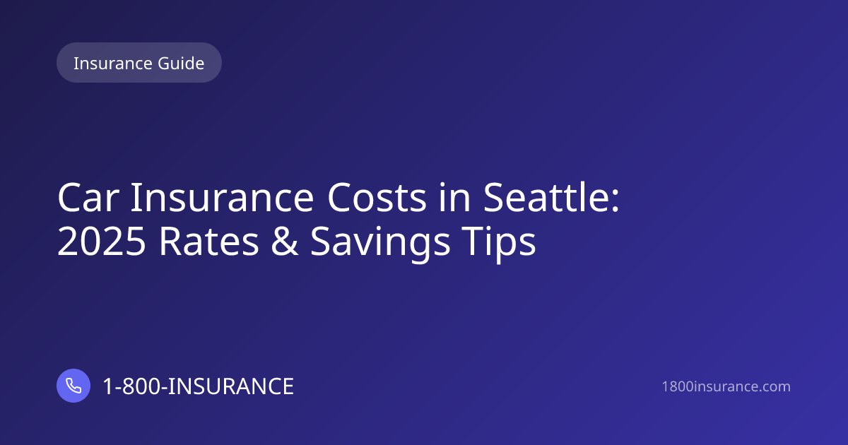 Car Insurance Costs in Seattle: 2025 Rates & Savings Tips