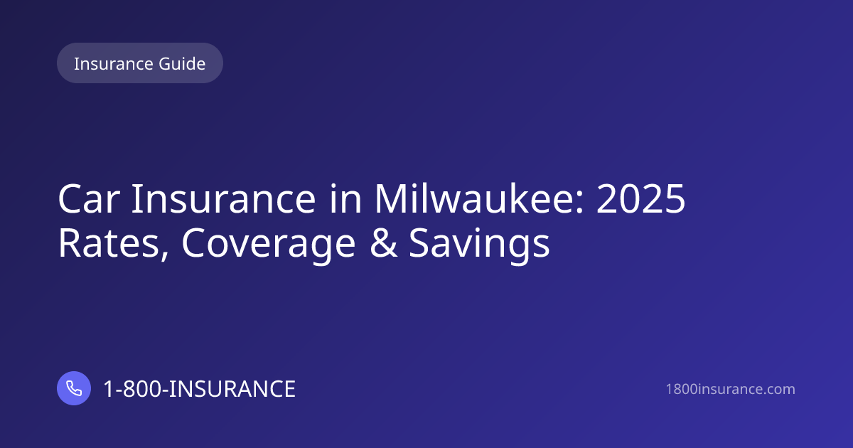 Car Insurance in Milwaukee: 2025 Rates, Coverage & Savings