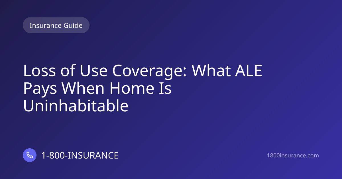 Loss of Use Coverage: What ALE Pays When Home Is Uninhabitable