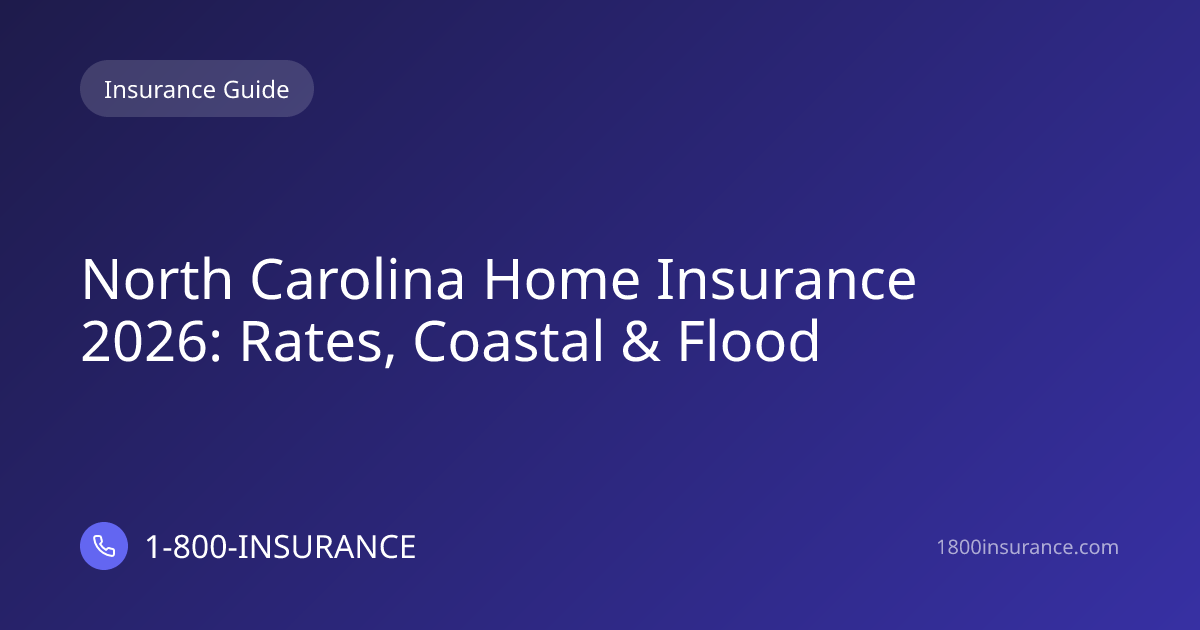 North Carolina Home Insurance 2026: Rates, Coastal & Flood
