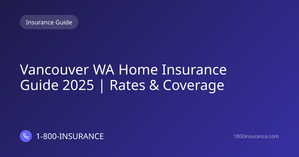Vancouver WA Home Insurance Guide 2025 | Rates & Coverage